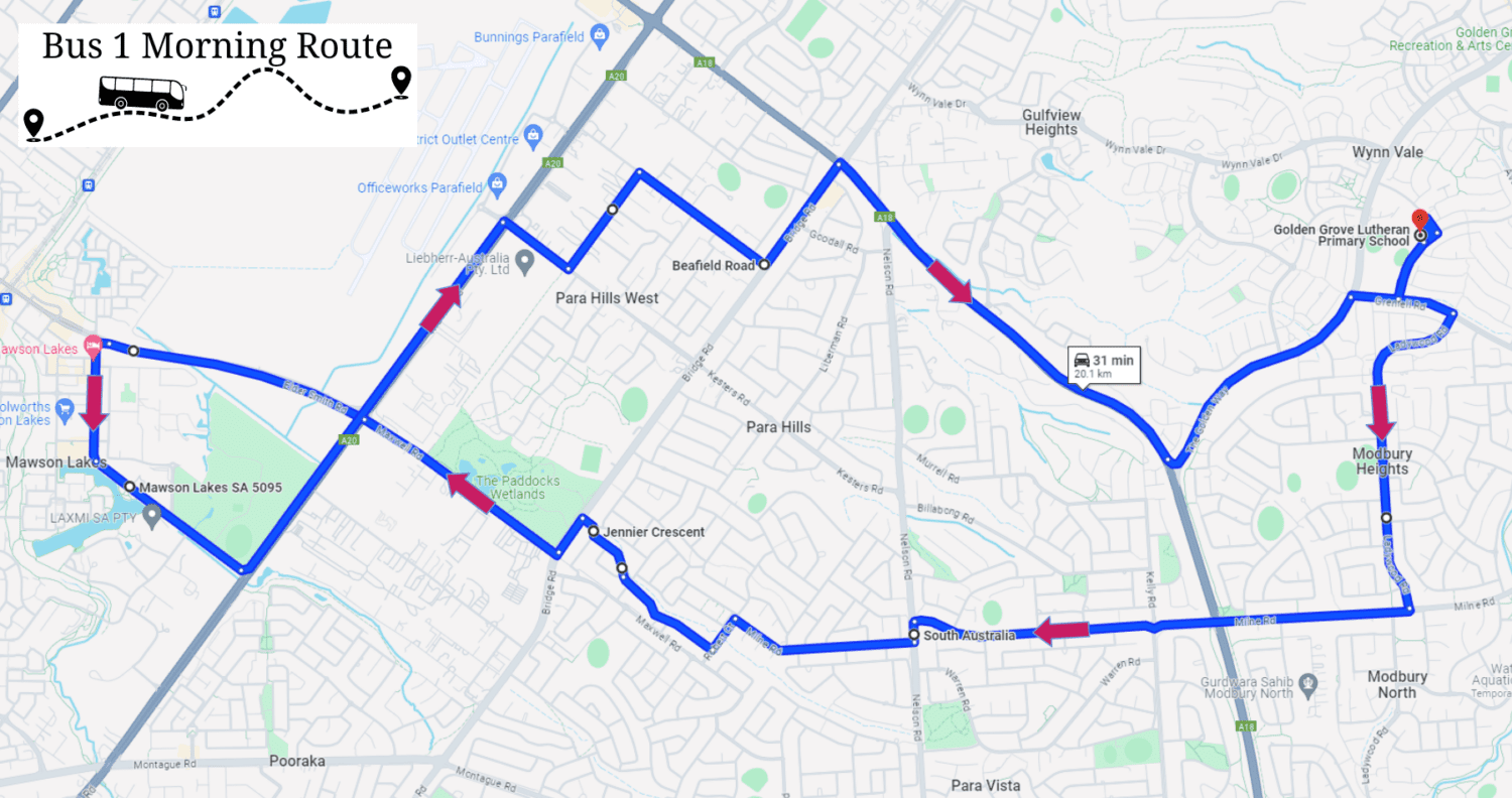 School Bus Service - Golden Grove Lutheran Primary School
